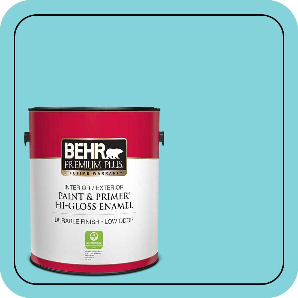 BEHR PREMIUM PLUS 1 gal. #510B-4 Cloudless Hi-Gloss Enamel Interior ...