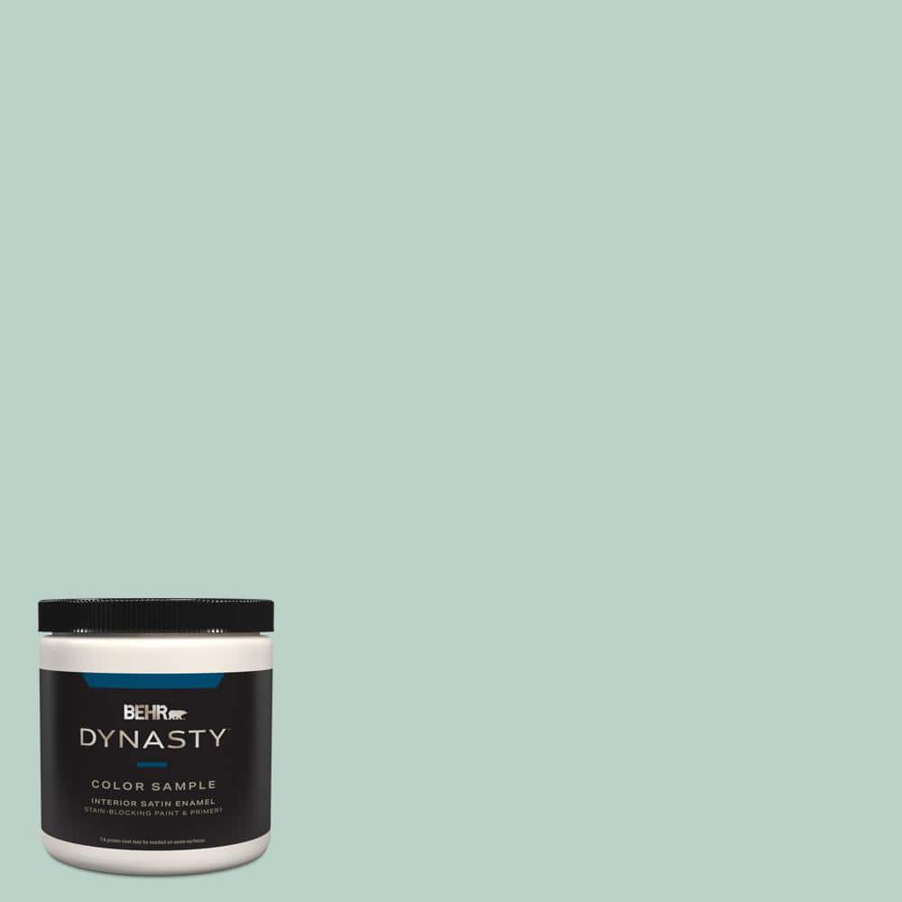 BEHR DYNASTY 8 oz. #S420-2 Moon Glass Satin Enamel Stain-Blocking ...