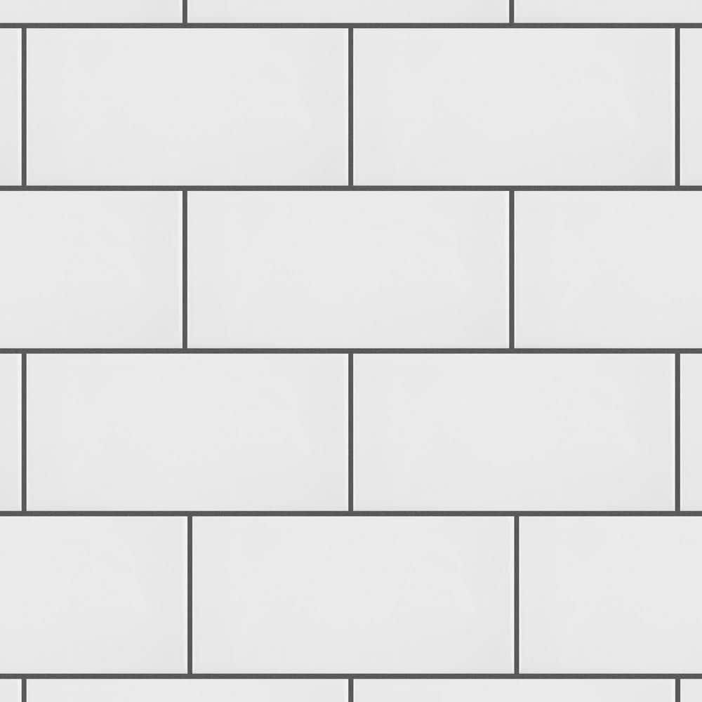 Merola Tile Park Slope Subway Glossy White 3 in. x 6 in. Ceramic Wall ...