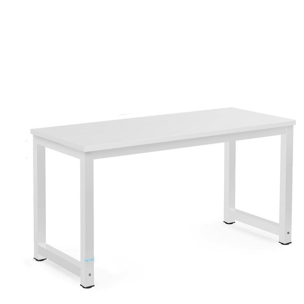 Tribesigns Cassey 55 in. Rectangular White Wood Computer Desk with ...
