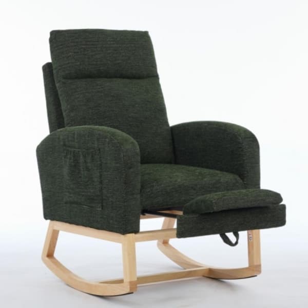 Dracelo Series Frame solid Wood Rocking Outdoor Rocking Chair with ...