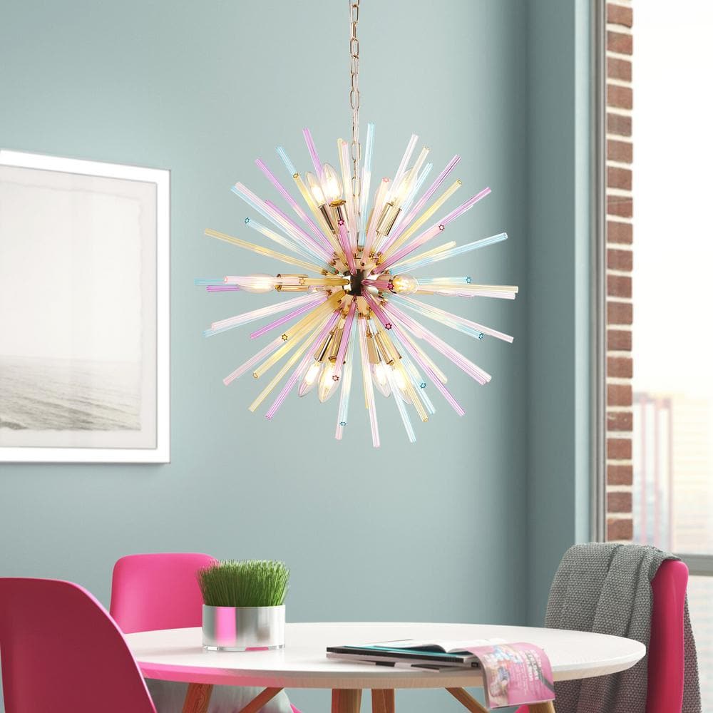 Rennnsan Evelyn 12-Light Colorful Dimmable Sputnik Sphere Pendant Light ...