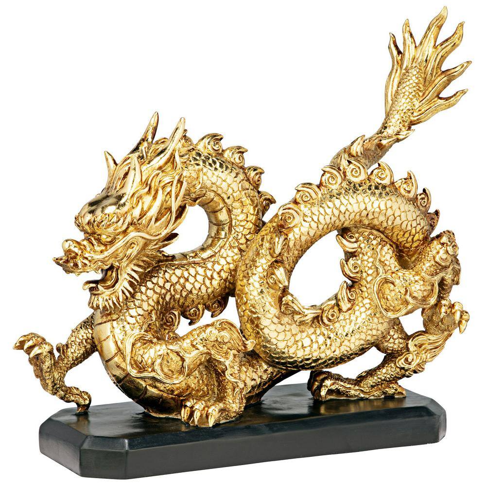 Design Toscano Emperor's Golden Dragon Asian Novelty Statue QL1196 ...