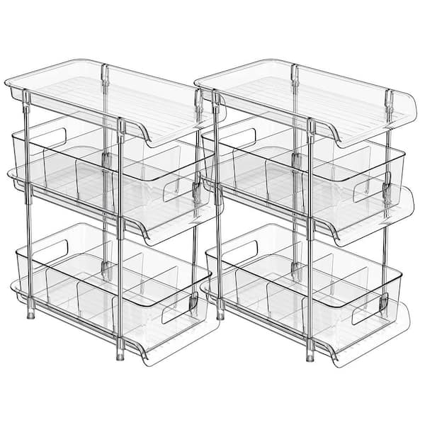 Anqtovp 2 Pack Clear Acrylic Stackable Storage Drawers with Handles for ...