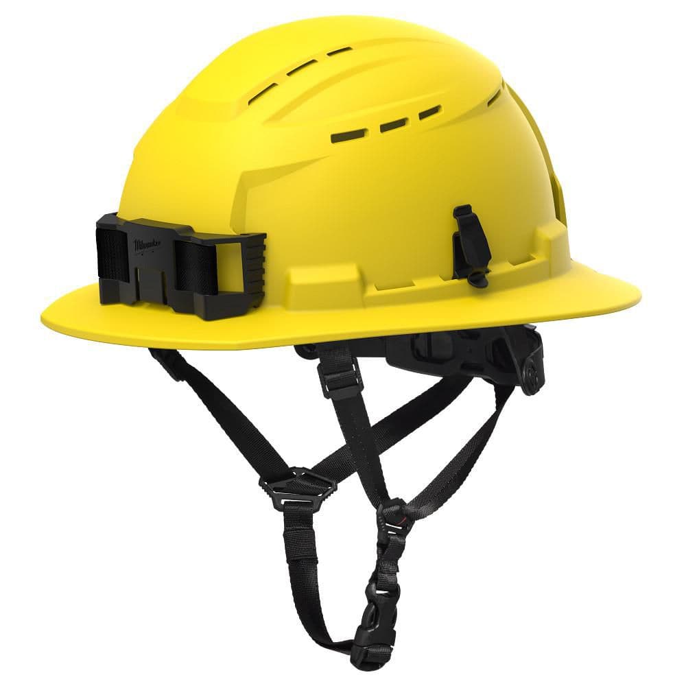 Milwaukee BOLT Yellow Type 2 Class C Full Brim Vented Safety Helmet 48 ...