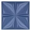 Art3dwallpanels 19.7 in. x 19.7 in. Maple Leaf Navy Blue Waterproof PVC ...
