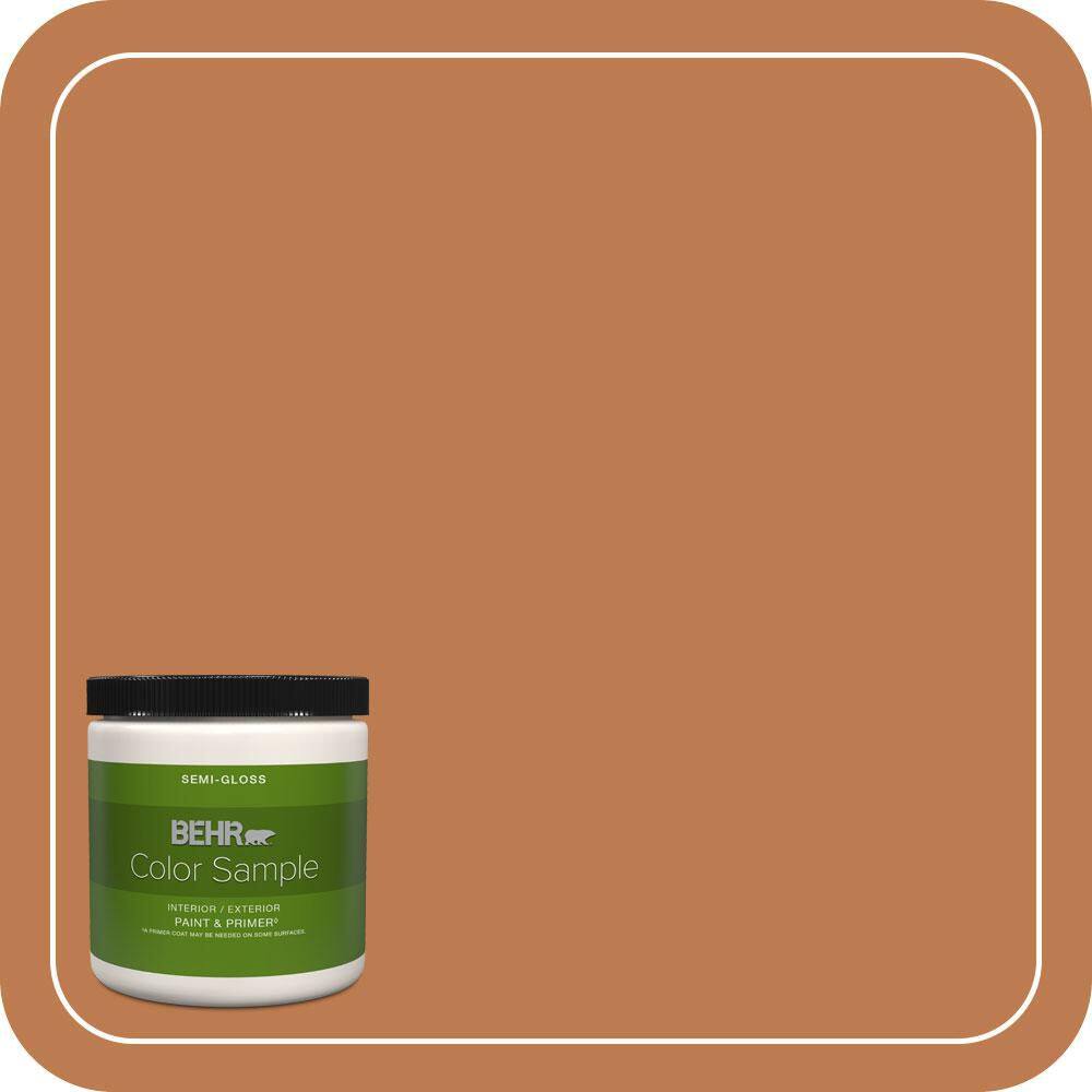 BEHR PREMIUM PLUS 8 oz. #260D-6 Chai Spice Semi-Gloss Interior/Exterior ...