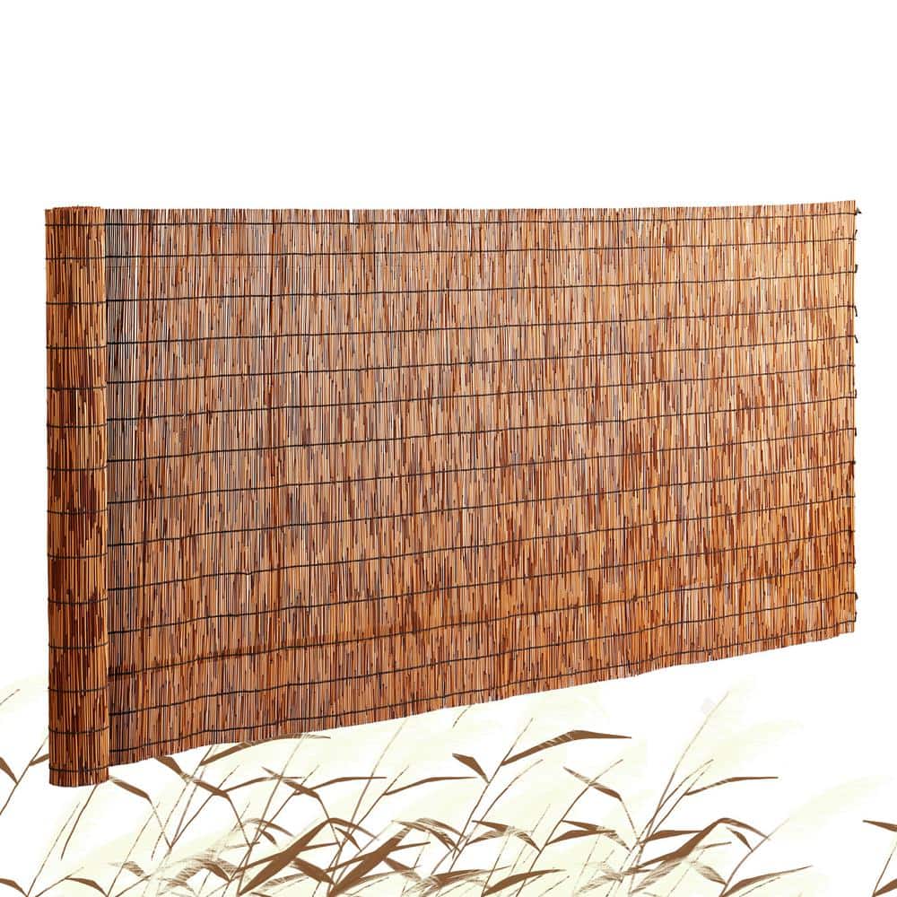 VEVOR Natural Reed Fencing 5.5 ft. x 16.4 ft. Reed Screen Curtain ...