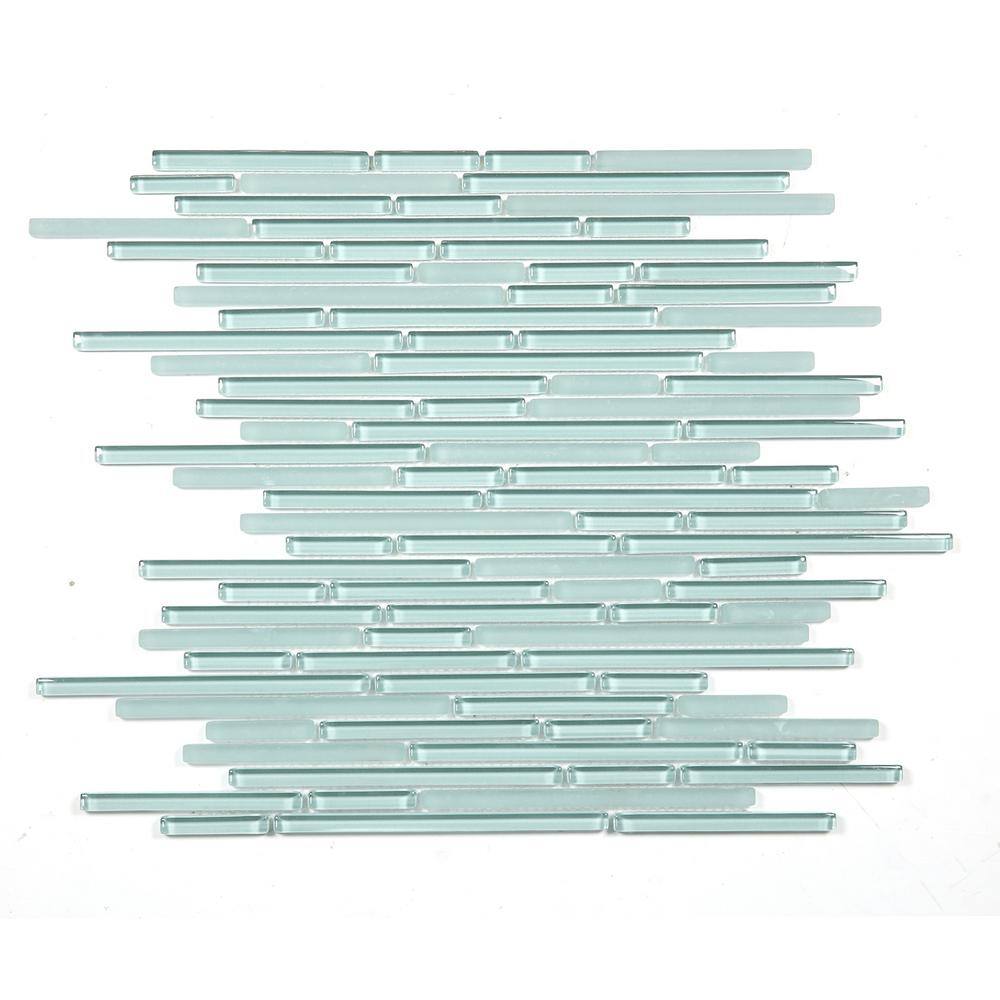 ABOLOS New Era Green 12 in. x 12 in. Interlocking Glossy Glass Mosaic ...