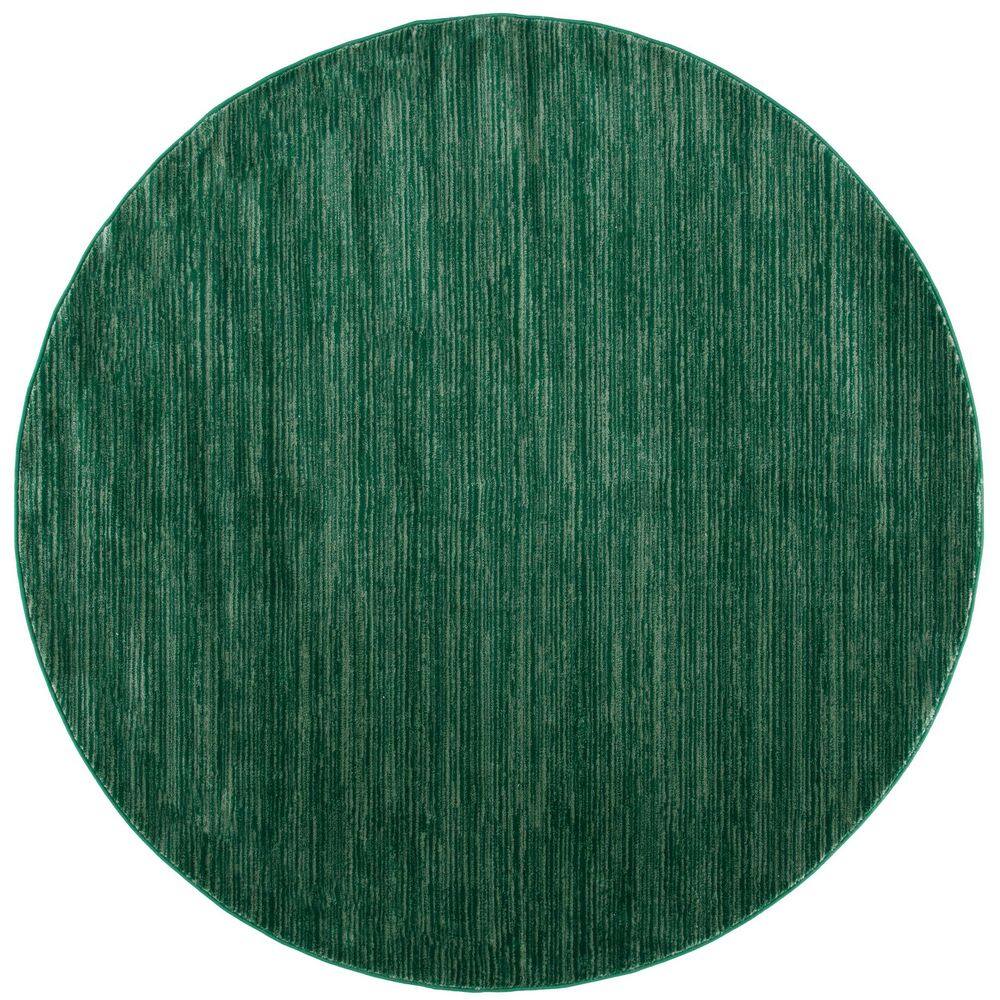 SAFAVIEH Vision Dark Green 4 ft. x 4 ft. Solid Marle Round Area Rug ...