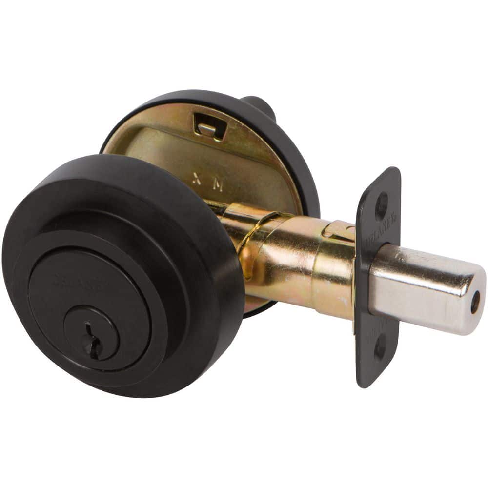 DELANEY HARDWARE Delaney Round Single Cylinder Deadbolt Black 345009 ...