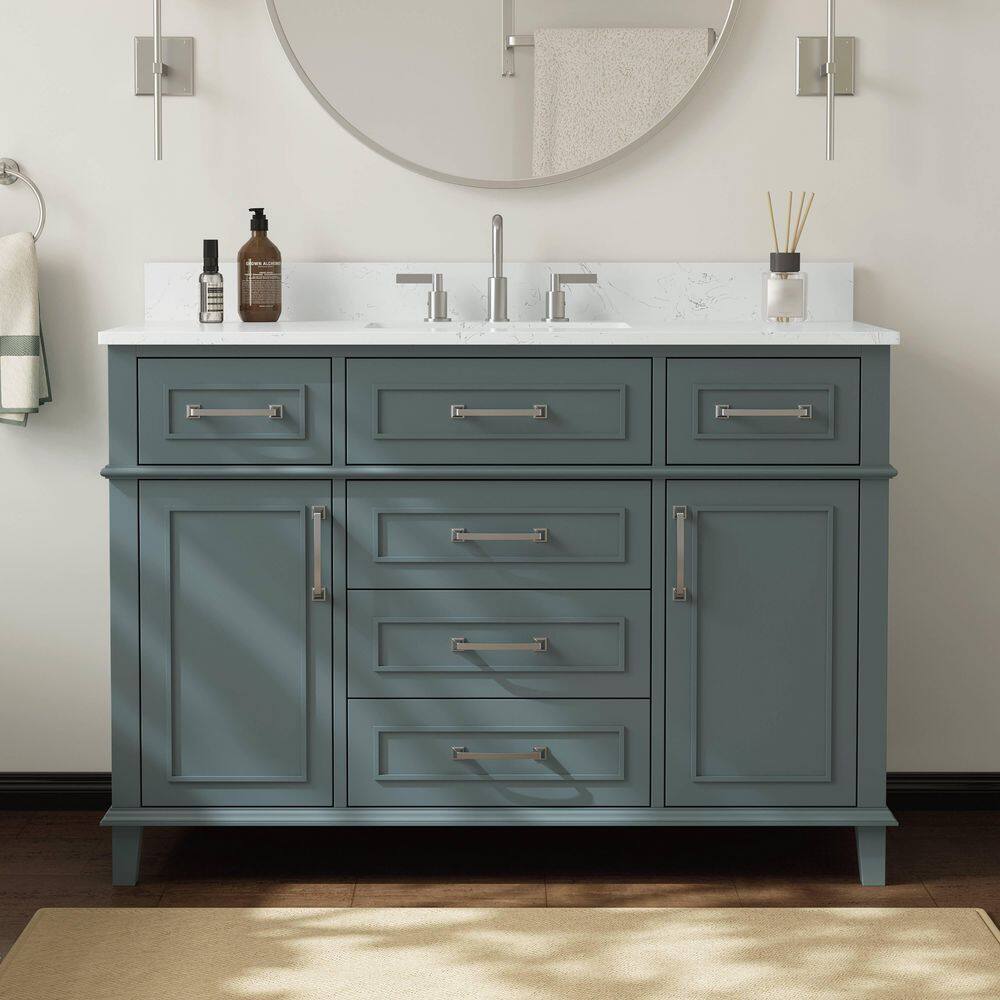 DELUXE DL LIVING Agatha 49 in. Single Sink Freestanding Sea Green Bath ...