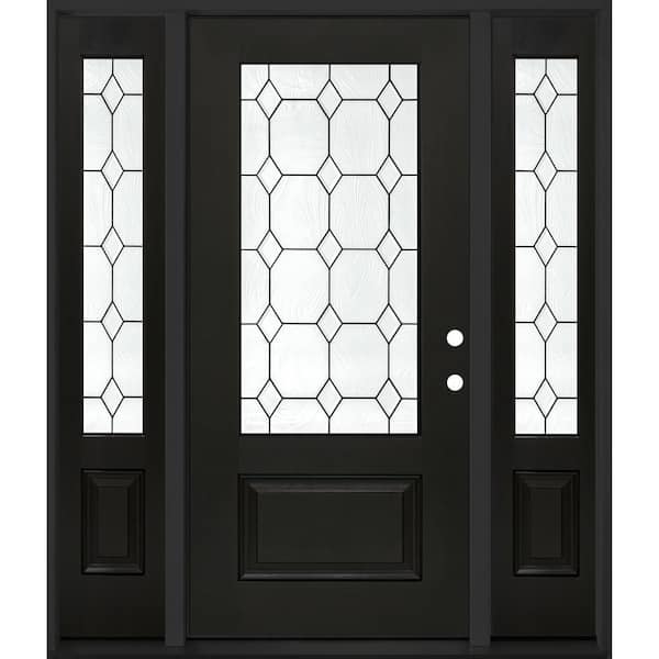 Steves & Sons Regency 64 in. x 80 in. 3/4L Alamo Glass LHIS Onyx Stain ...