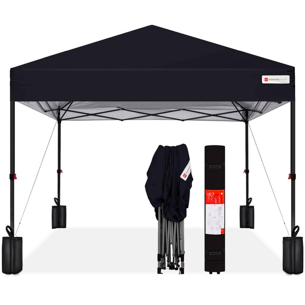 Best Choice Products 12 ft. x 12 ft. Black Easy Setup Pop Up Canopy ...