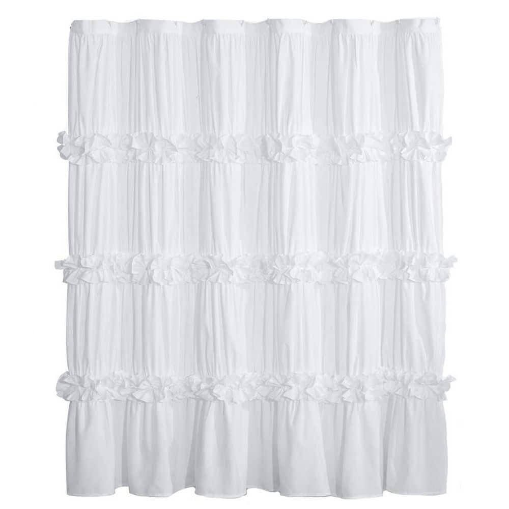 Victorian Ruffle Shower Curtain Ruched Microfiber Vintage Handcrafted ...