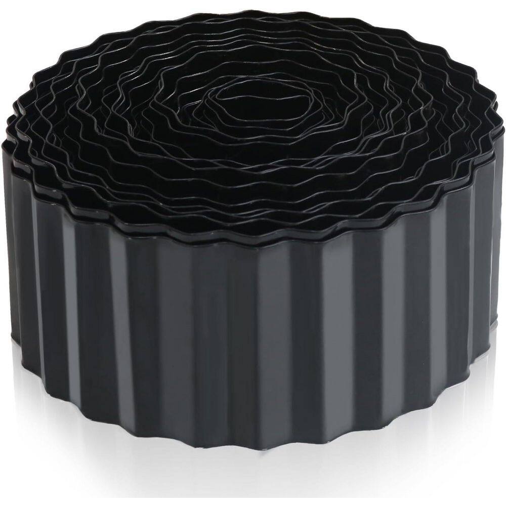 Phewnyzo 4 in. x 50 ft. Galvanized Metal Corrugated Garden Edging ...