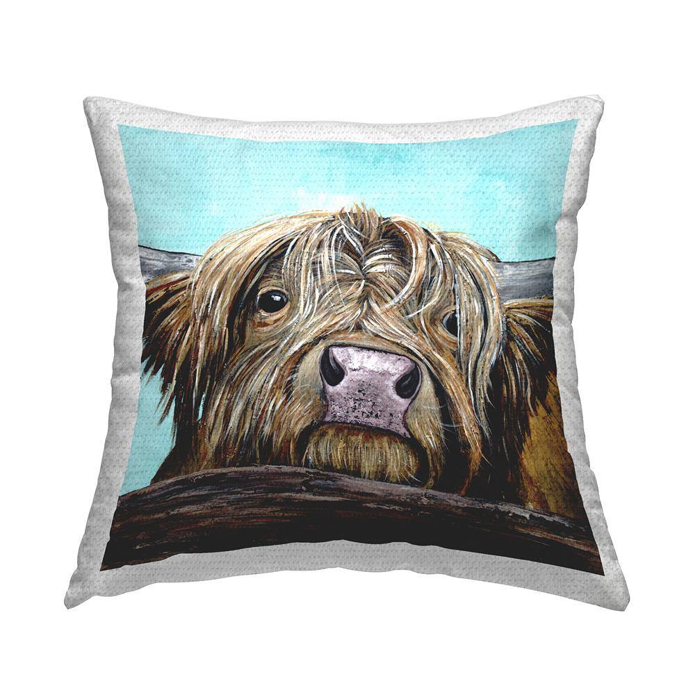 Stupell Industries Highland Cow Gazing Farm Animal Brown Square Outdoor ...