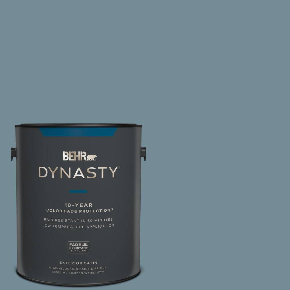 BEHR DYNASTY 1 gal. #QE-54 Shaker Blue Satin Enamel Exterior Stain ...