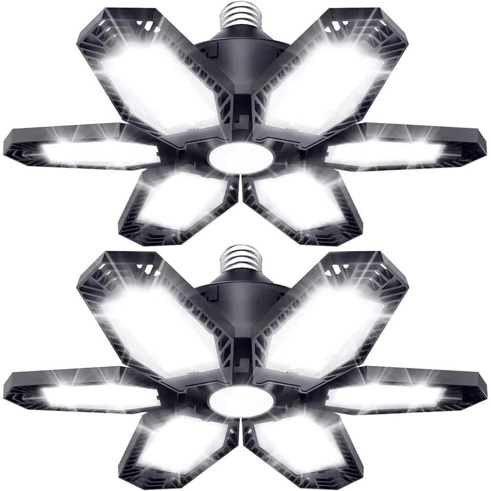 Lukyamzn 150-Watt 15000 Lumen LED Deformable Ceiling Shop Light 6500K ...
