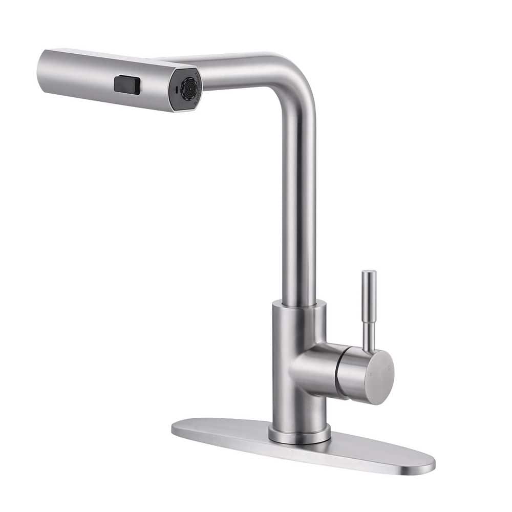 VEVETTA 14 in. H Single Handle 360° Swivel Spout Pull Down Sprayer ...