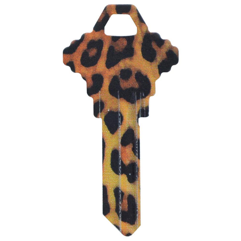 The Hillman Group Schlage Brass House and Entry Key Blank Leopard ...