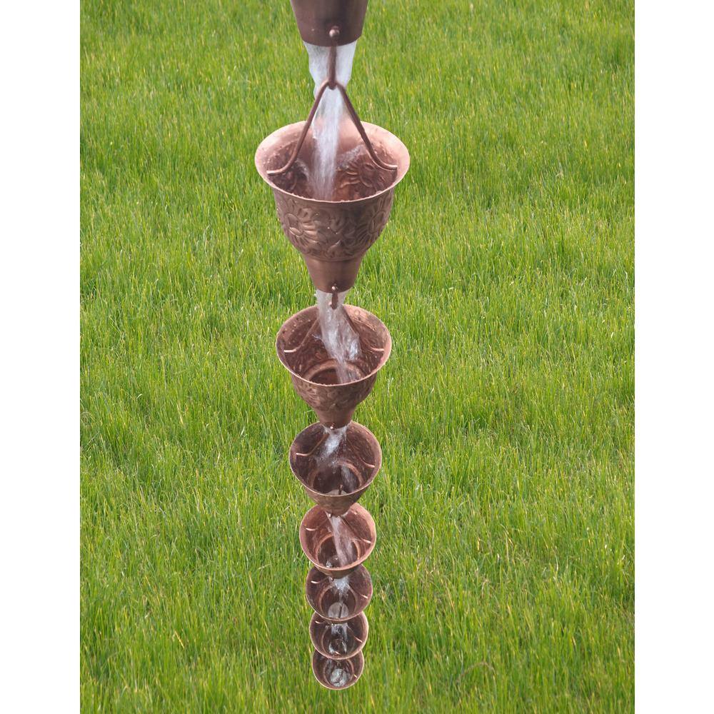 Sunflower Cup Rain Chain with Basin SCRC-1 - The Home Depot