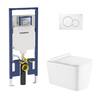 Geberit 2-Piece 0.8/1.6 GPF Dual Flush Baxter Square Toilet in White ...