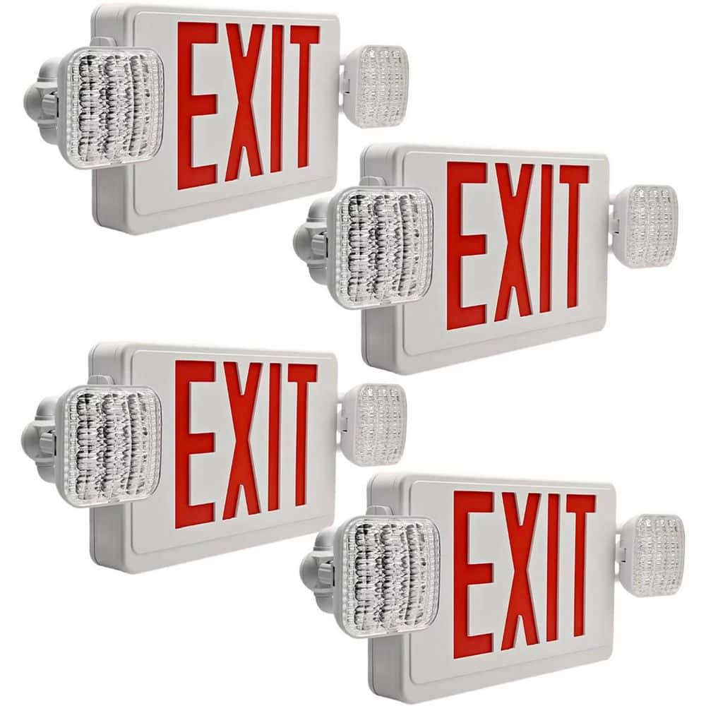 KOAOEIRS 20-Watt Equivalent 120-277 Volt Integrated LED Red Exit Light ...