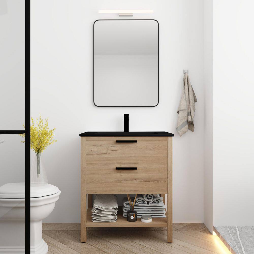 ARTCHIRLY 30 in. W x 18 in. D x 34 in. H Freestanding Bathroom Vanity ...