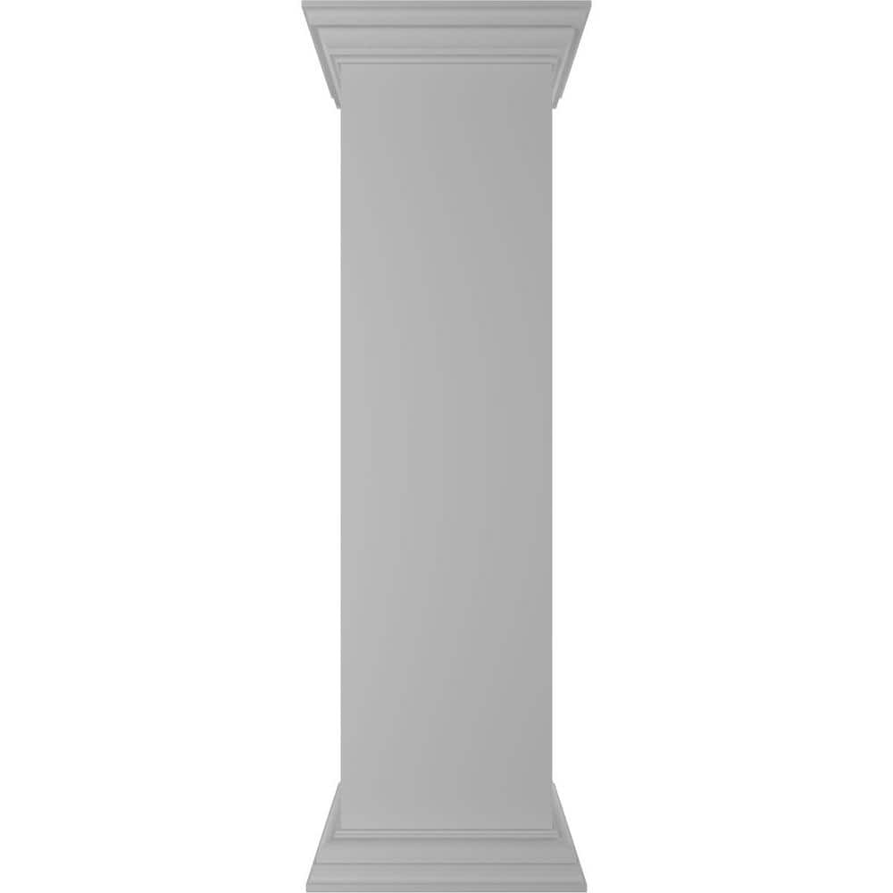 Ekena Millwork Plain 48 in. x 12 in. White Box Newel Post, Peaked ...