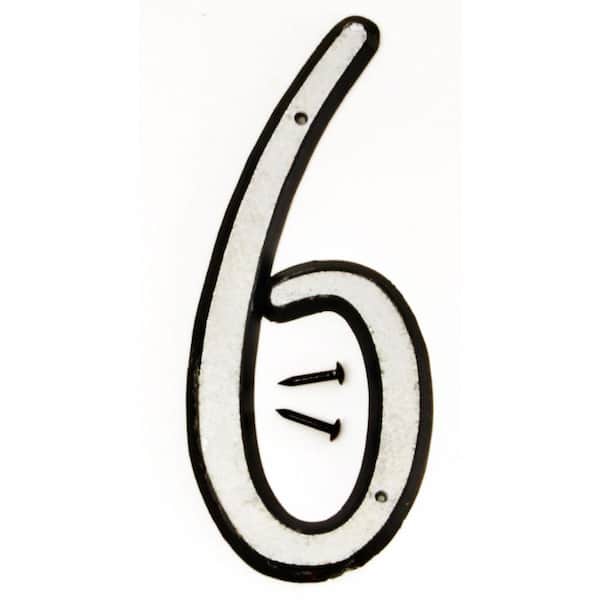 HY-KO 4 in. Reflective Plastic Number 6 30606 - The Home Depot