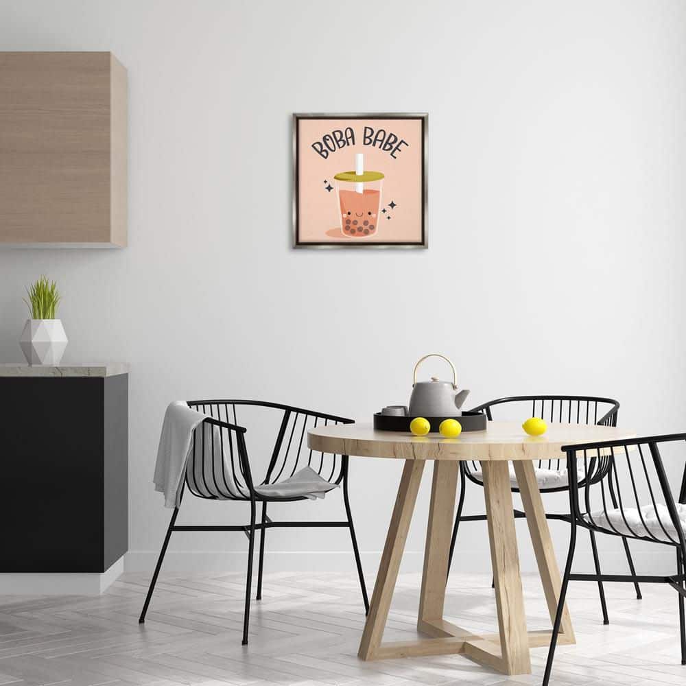 Stupell Industries Boba Babe Bubble Tea by Sarah Hickman Gray Floater ...