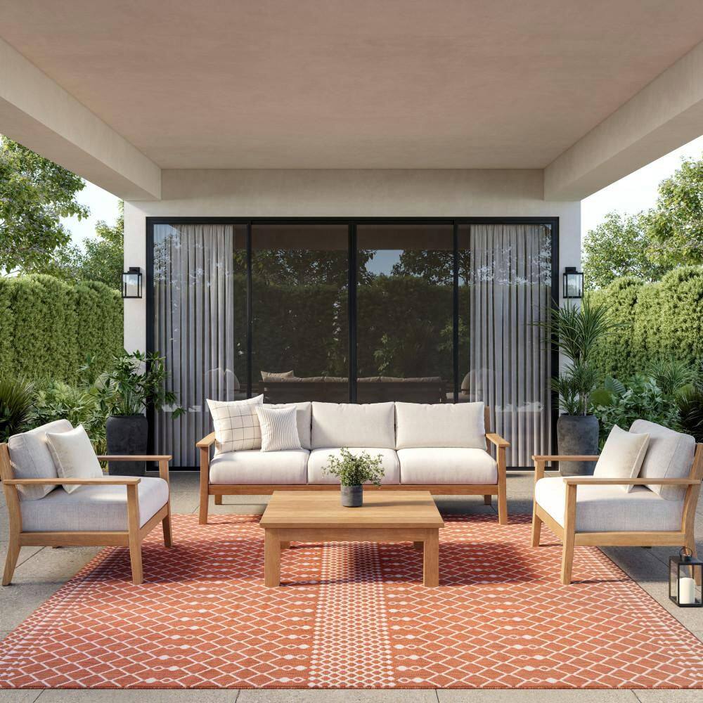 Nourison Positano Terracotta 8 ft. x 8 ft. Moroccan Contemporary Square ...