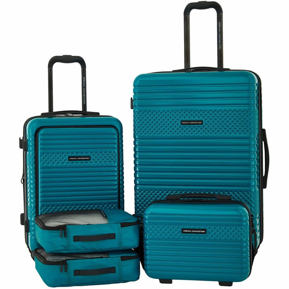 French Connection 5-Piece Deep Lake Expandable Haedside Luggage Set w ...