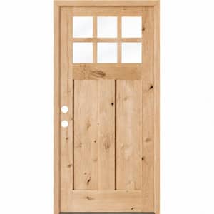 Krosswood Doors 36 in. x 80 in. Craftsman Knotty Alder Left-Hand ...