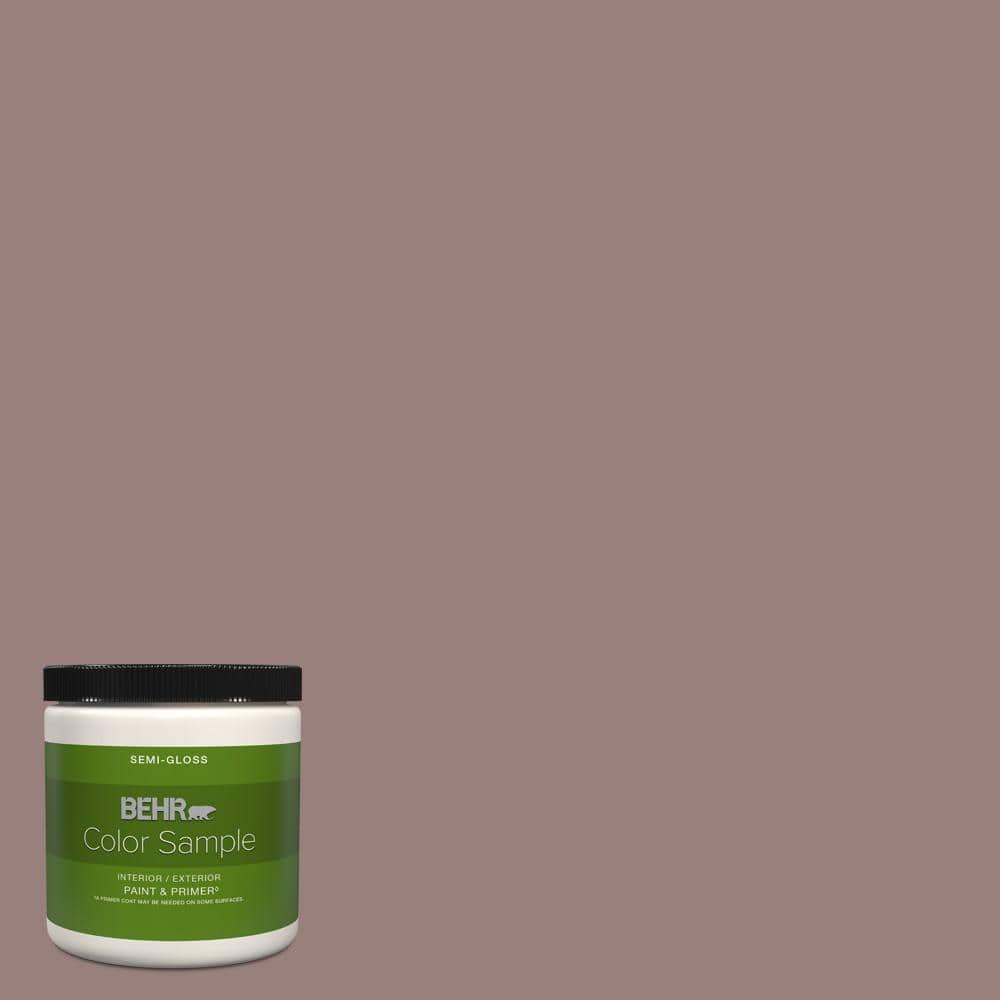 BEHR PREMIUM PLUS 8 oz. #N130-5 Mystere Semi-Gloss Interior/Exterior ...
