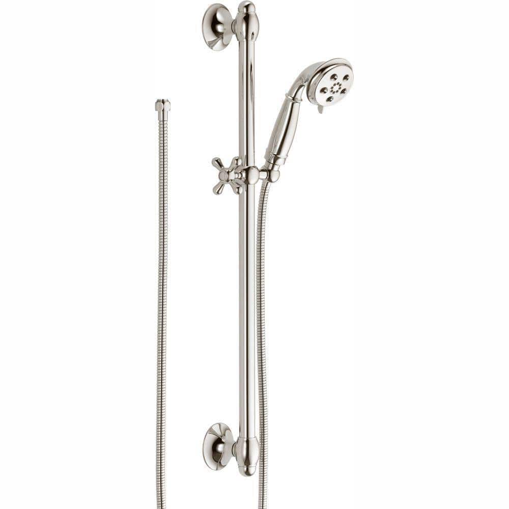 Delta 3-Spray Patterns 1.75 GPM 3.34 in. Wall Mount Handheld Shower ...