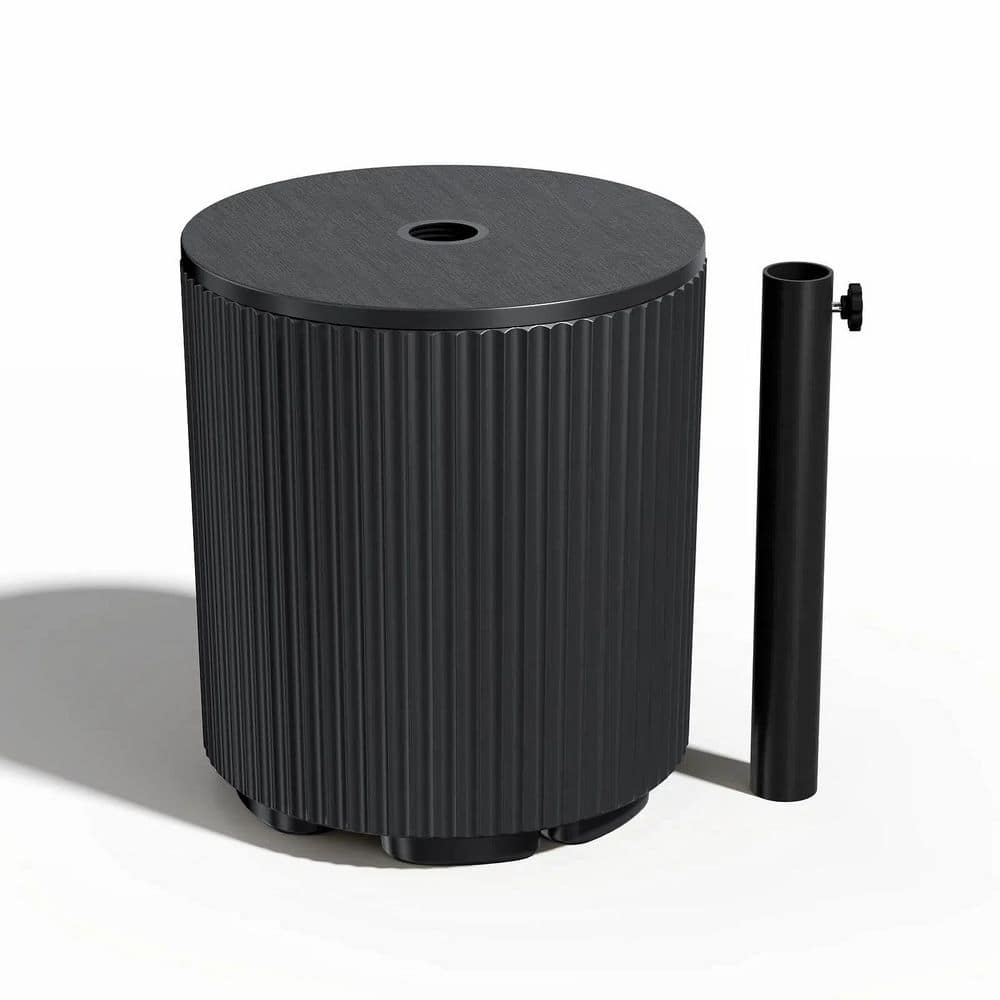 GWRGWR Round Striped Plastic Patio Umbrella Base with 11.5 Gal ...