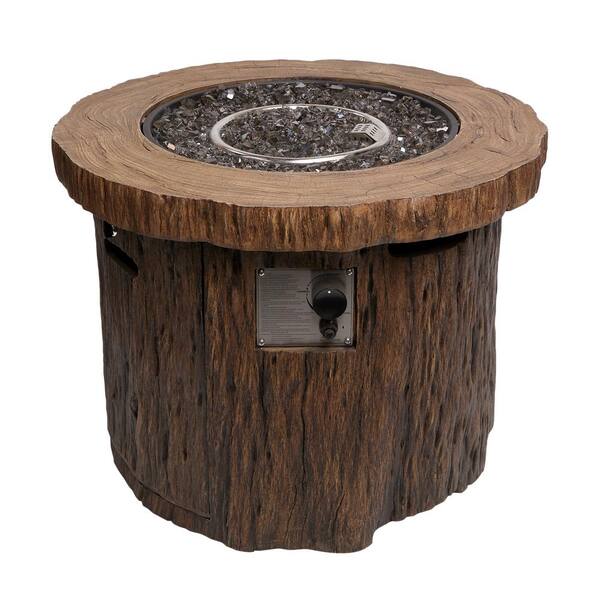 Alpine Corporation Rustic Wood Look 50000K BTU Gas Fire Pit with ...