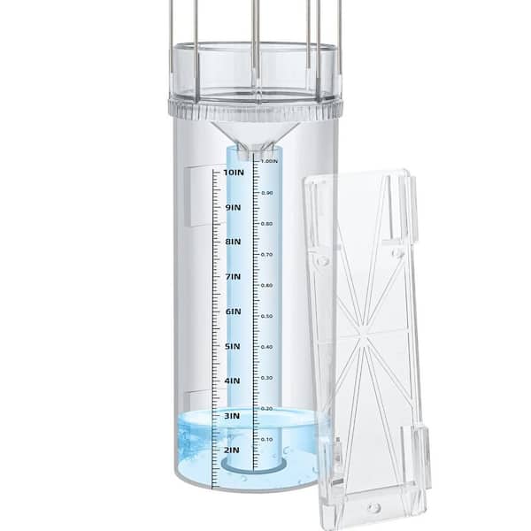 OGETFUUR Rain Gauge Tube, 10 in. Capacity Easy-to-Read Large Rain and ...