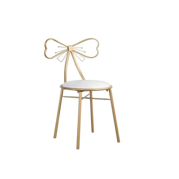 Winado Modern Butterfly Shape Back Vanity Stool White (31.5 in. H x 15. ...