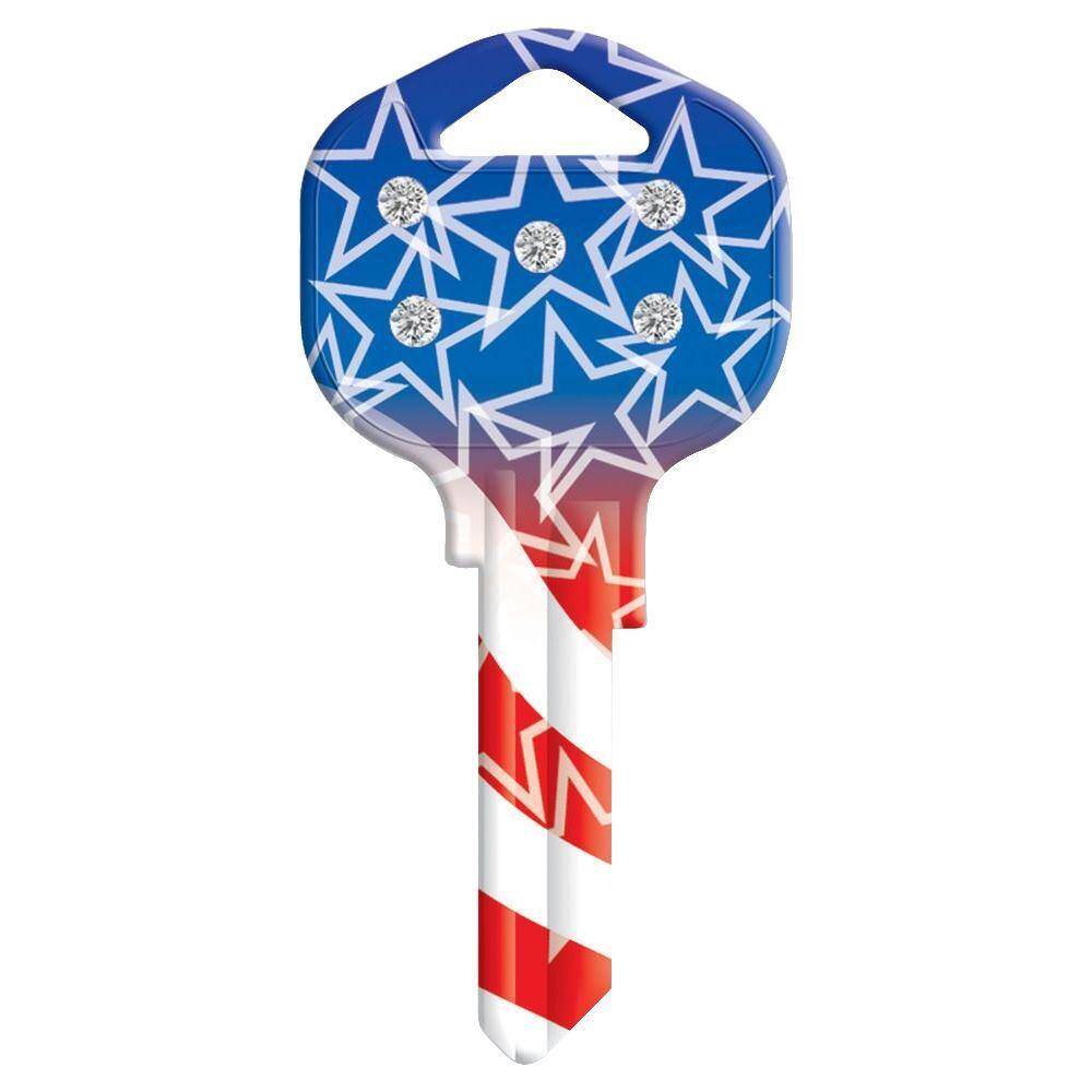 HY-KO Blank Red White and Blue Key 16005KW1-RWB - The Home Depot