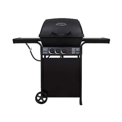 Huntington 2-Burner Cast Aluminum Propane Gas Grill in Black 24025HNT