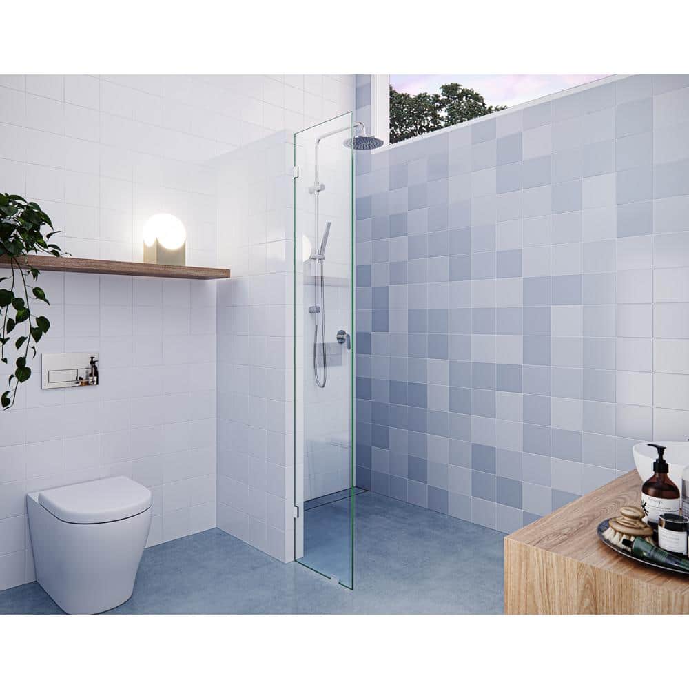 Glass Warehouse Vela 10 in. W x 78 in. H Frameless Fixed Single Panel ...