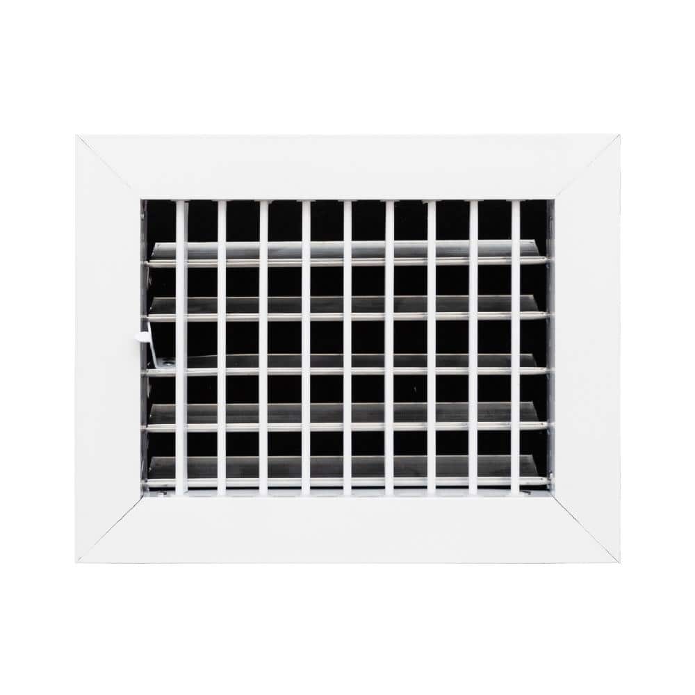 ACLAMINAIRE 8 in. x 6 in. Aluminum Adjustable Wall Register in White L ...