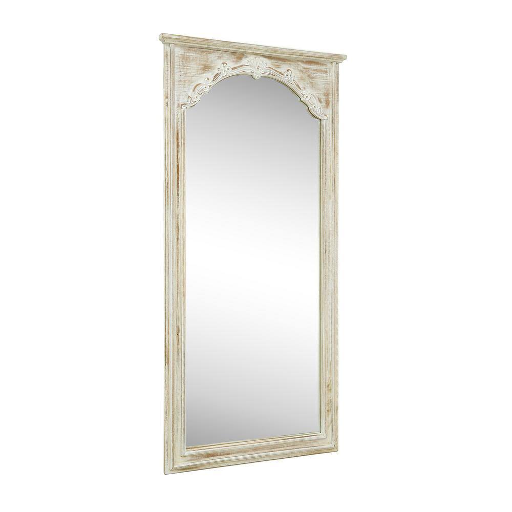 Lirago 35 in. W x 71 in. H Full Length Vintage Carved Soild Wood Frame ...