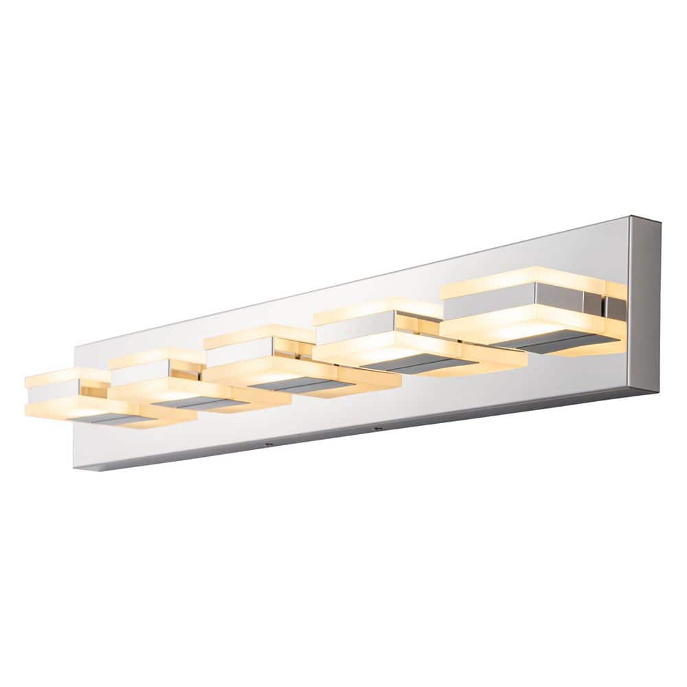 C Cattleya 29.75 in. 5-Light Stainless Steel 3000K LED Vanity Light ...