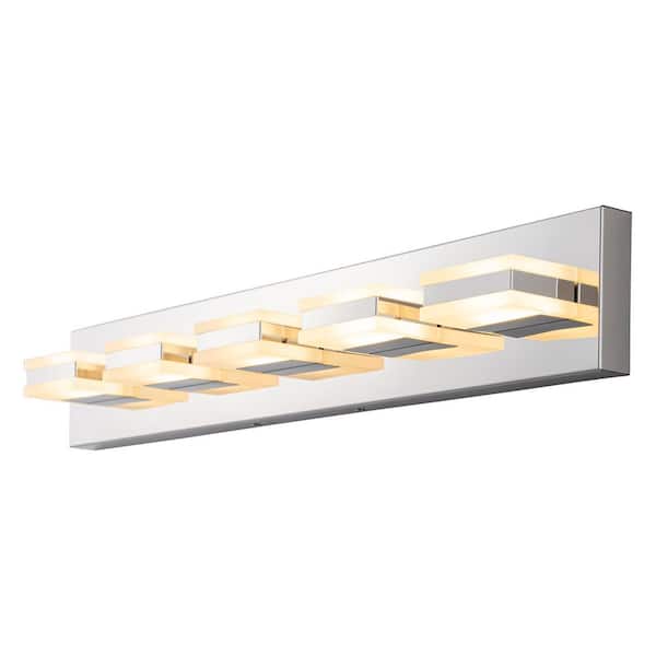 Reviews for Auffel 22.6 in 3 light Brushed Nickel LED Vanity Light with ...