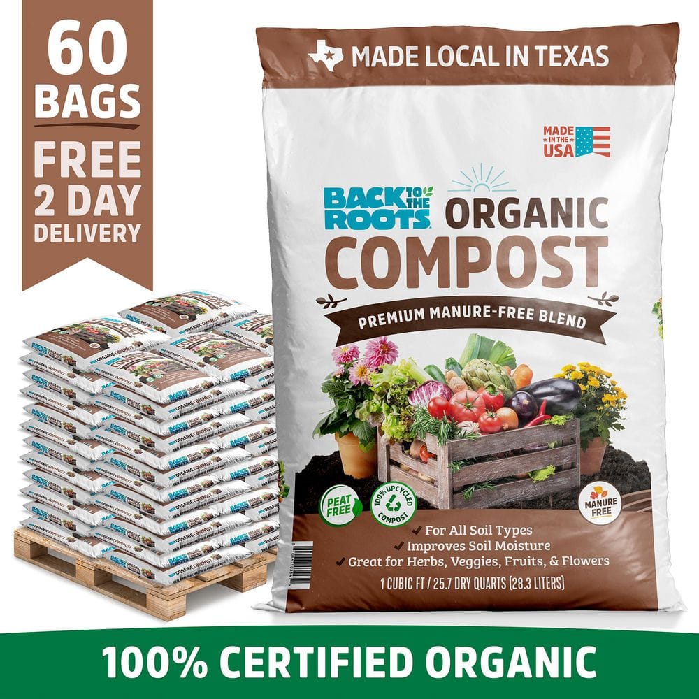 Back to the Roots Organic Texas Bulk Compost Soil Amendment (60 1cu. ft ...