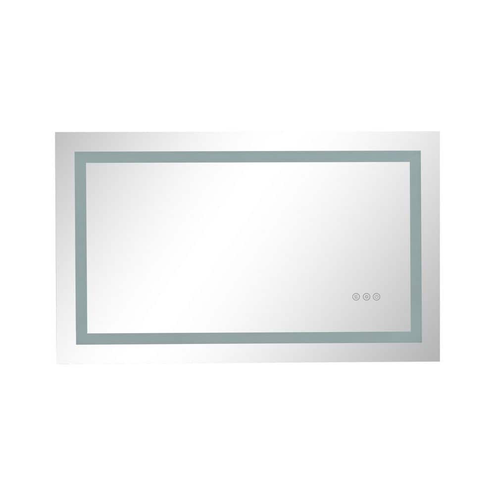 YASINU 36 in. W x 24 in. H Rectangular Frameless Wall-Mounted Dimmable ...